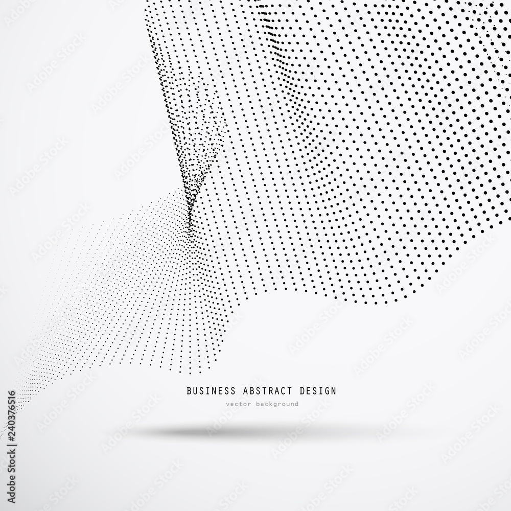 Abstract 3d business background of black halftone dots with shadow and ...