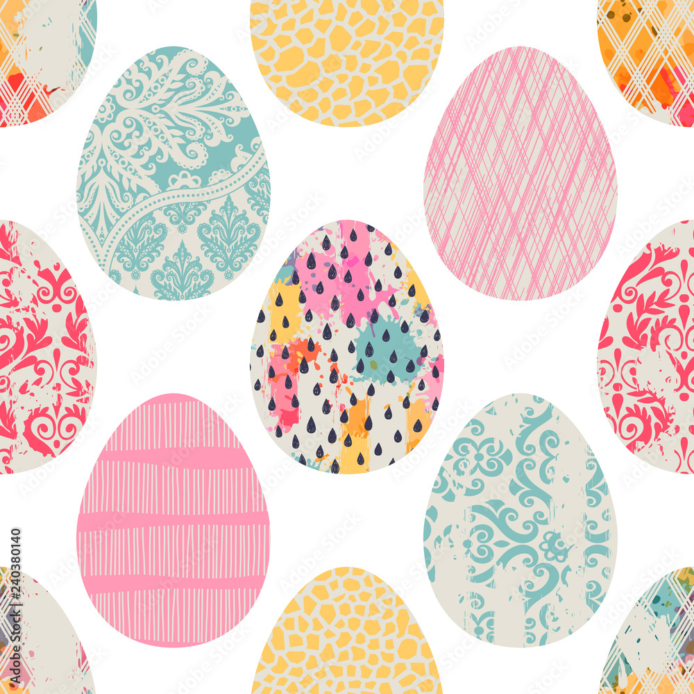 Seamless pattern with Easter eggs. Can be used on packaging paper ...