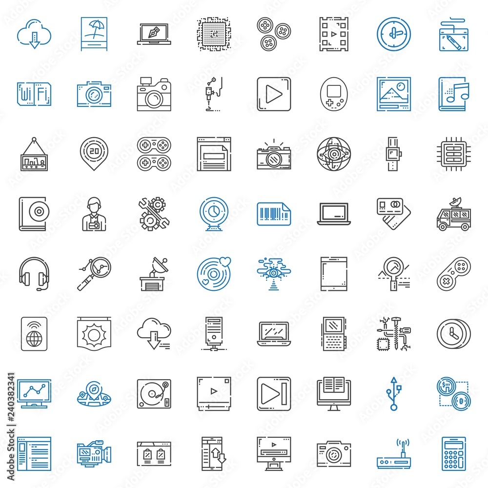 digital icons set Stock Vector | Adobe Stock