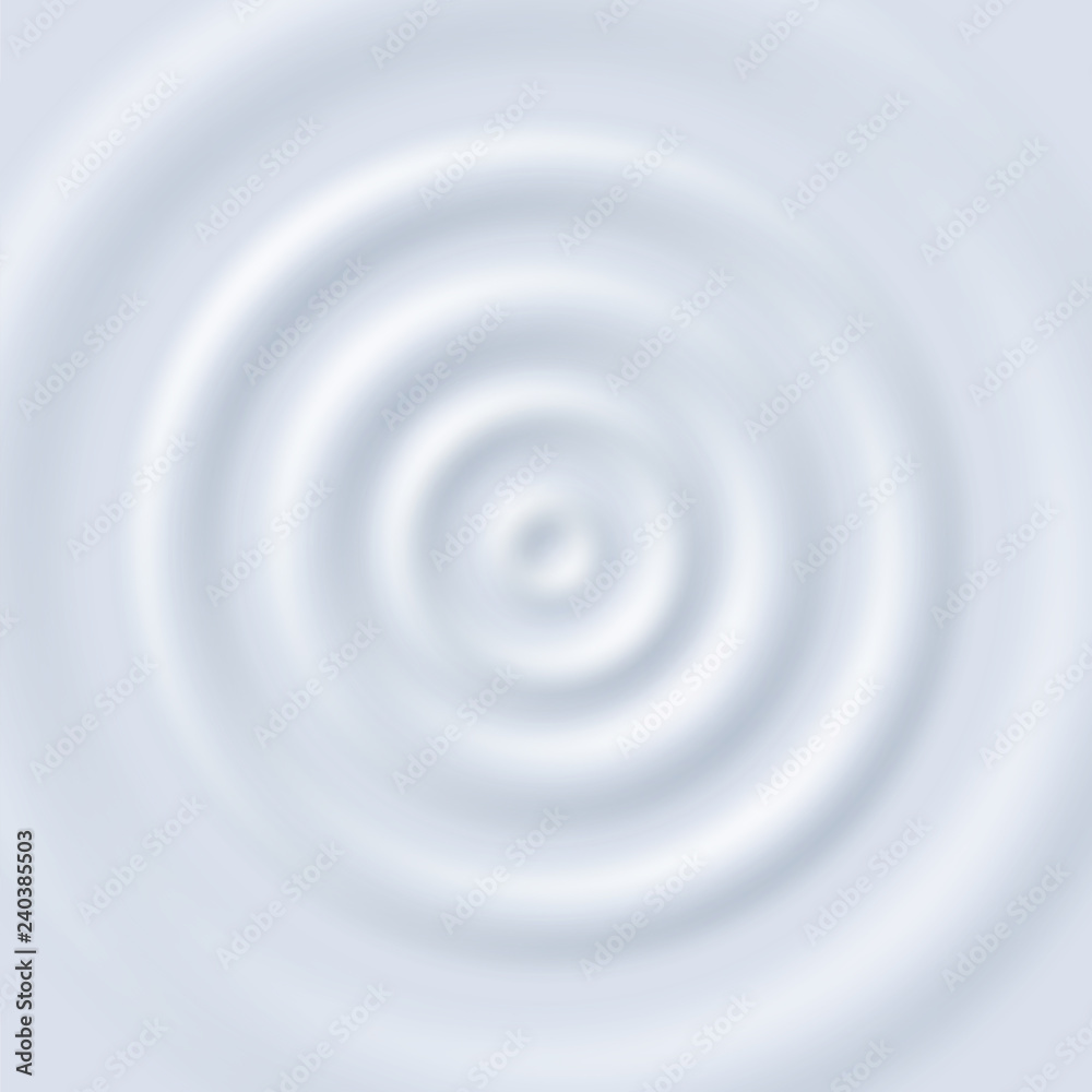 Milk ripple. Circle waves yogurt cream. Close up top view white milk ...