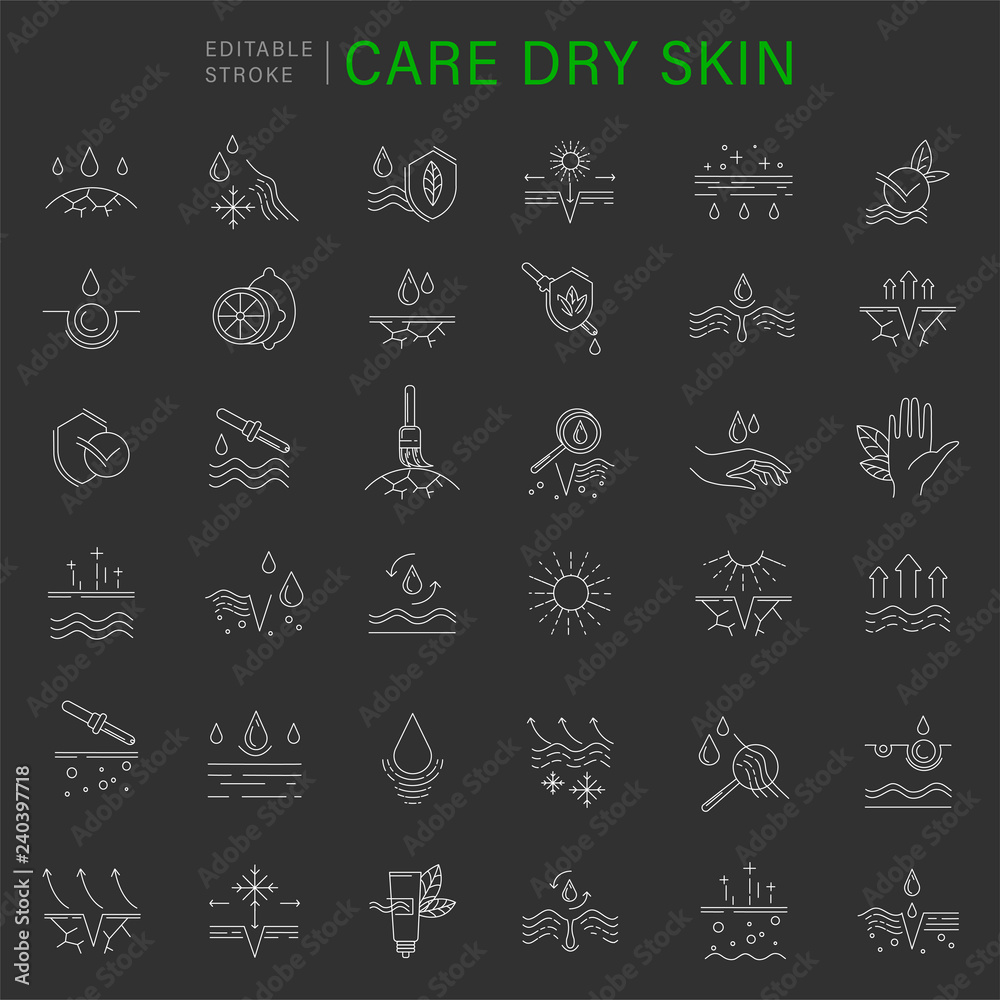 Vector icon and logo for natural cosmetics and care dry skin. Editable ...