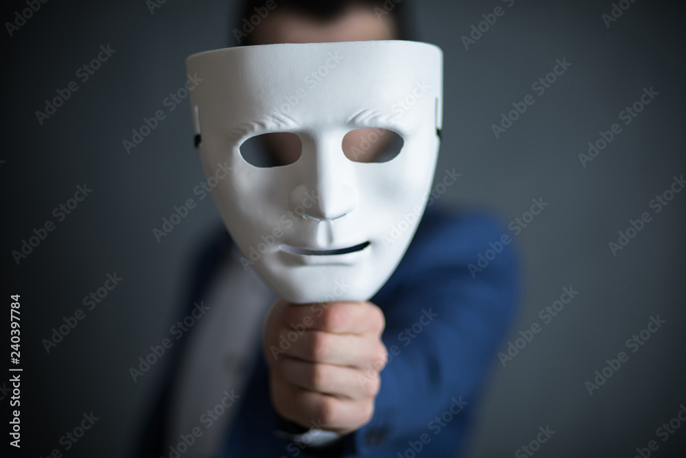Foto de mask man hand do Stock | Adobe Stock