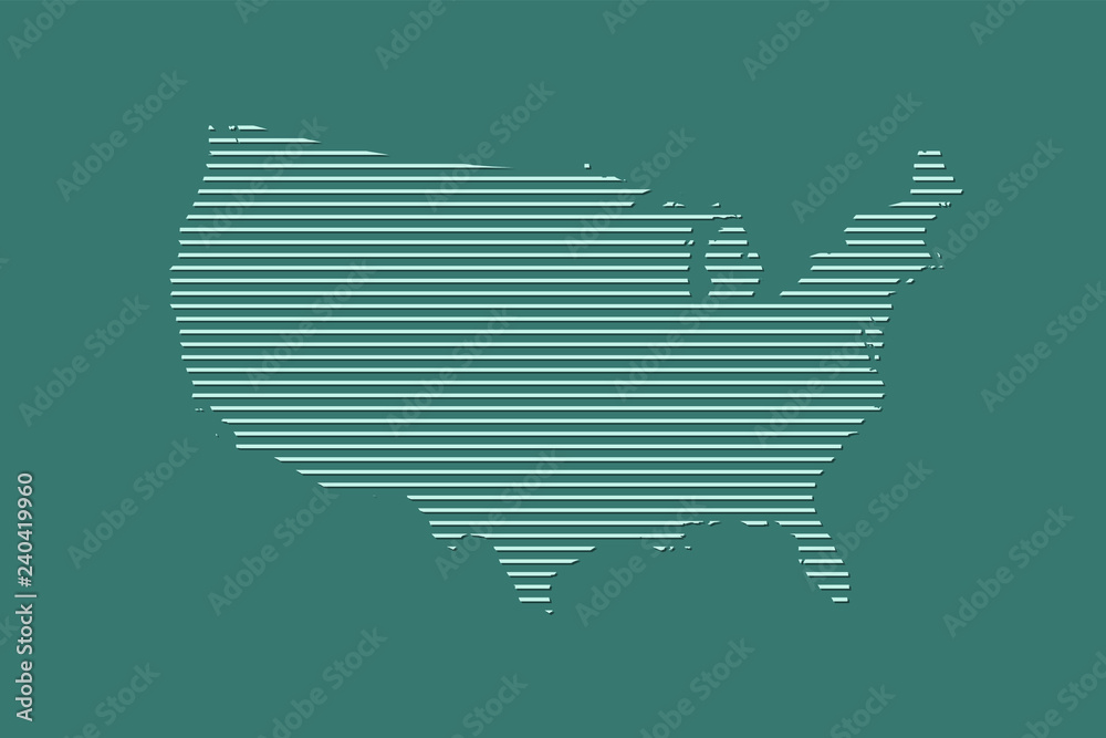 United States of America map vector using blue straight lines on dark ...
