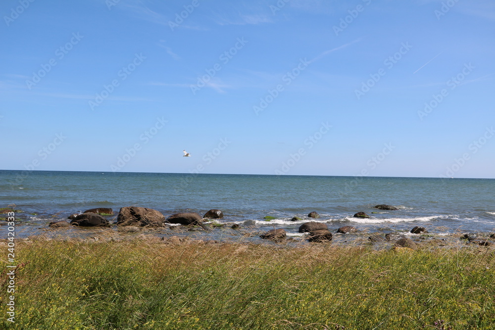 Coastal landscape Wittow at Cape Arkona on Island Rügen, Germany Baltic ...