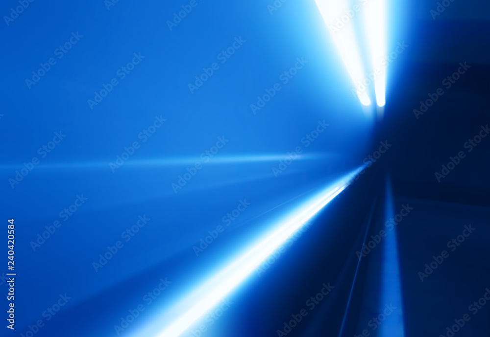 Poster Diagonal motion blur neon blue light ray background – Wall Art ...