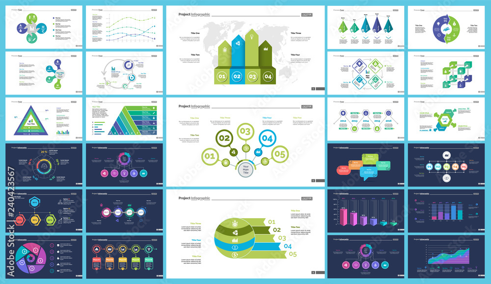 Business infographic design set can be used for workflow layout ...