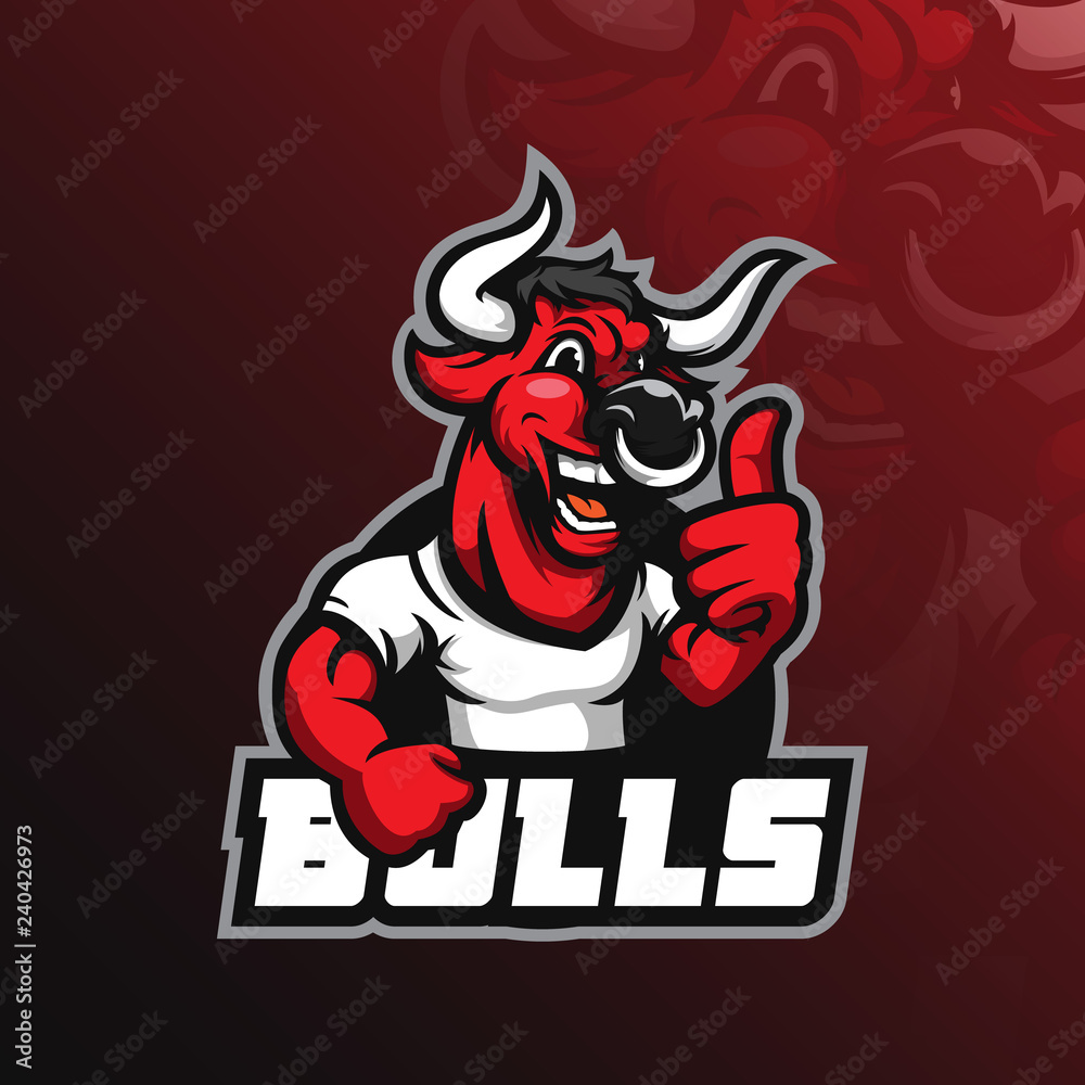 bull mascot vector logo design with modern illustration concept style ...