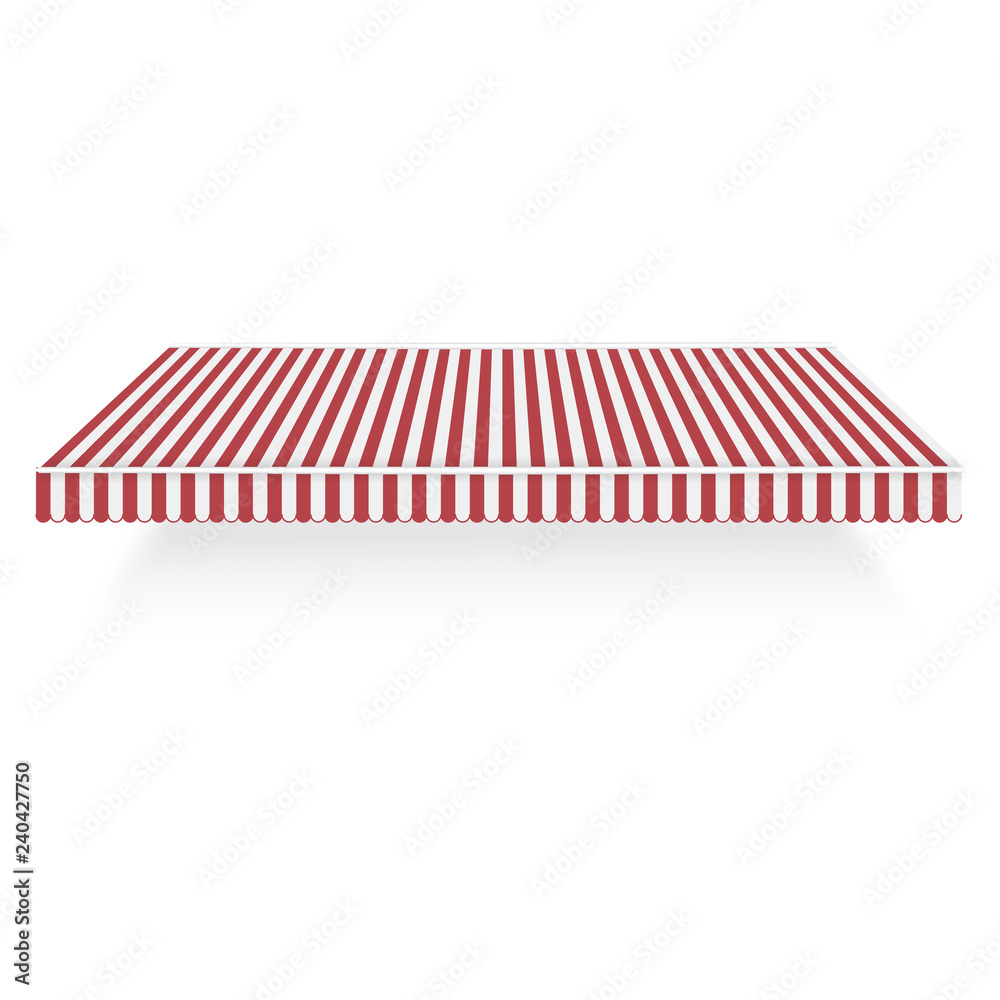 Red white overhang icon. Realistic illustration of red white overhang ...