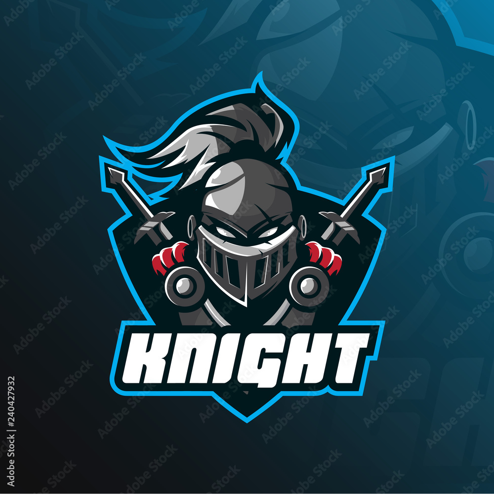 knight mascot logo vector design with modern illustration concept style ...