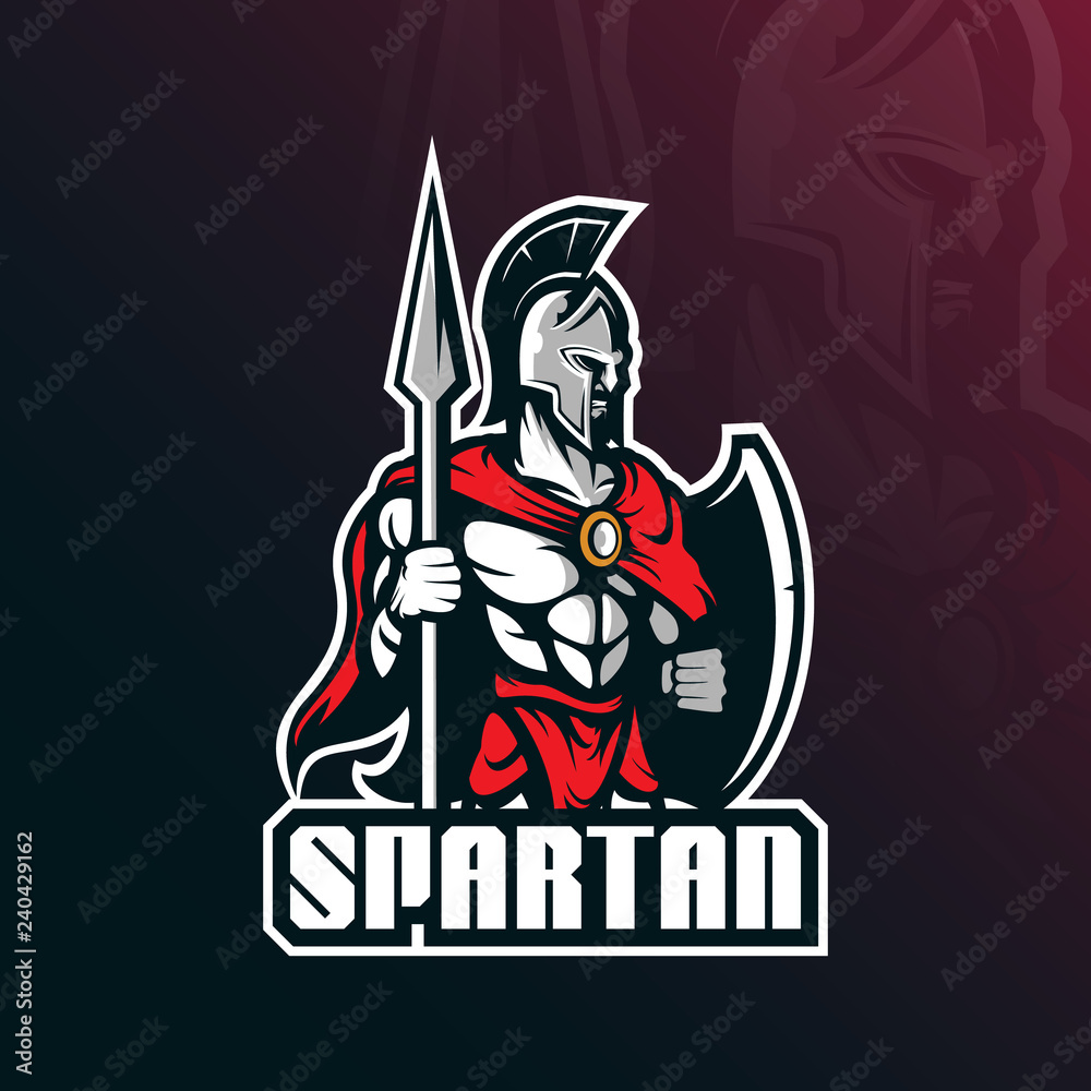 spartan mascot logo vector design with modern illustration concept ...