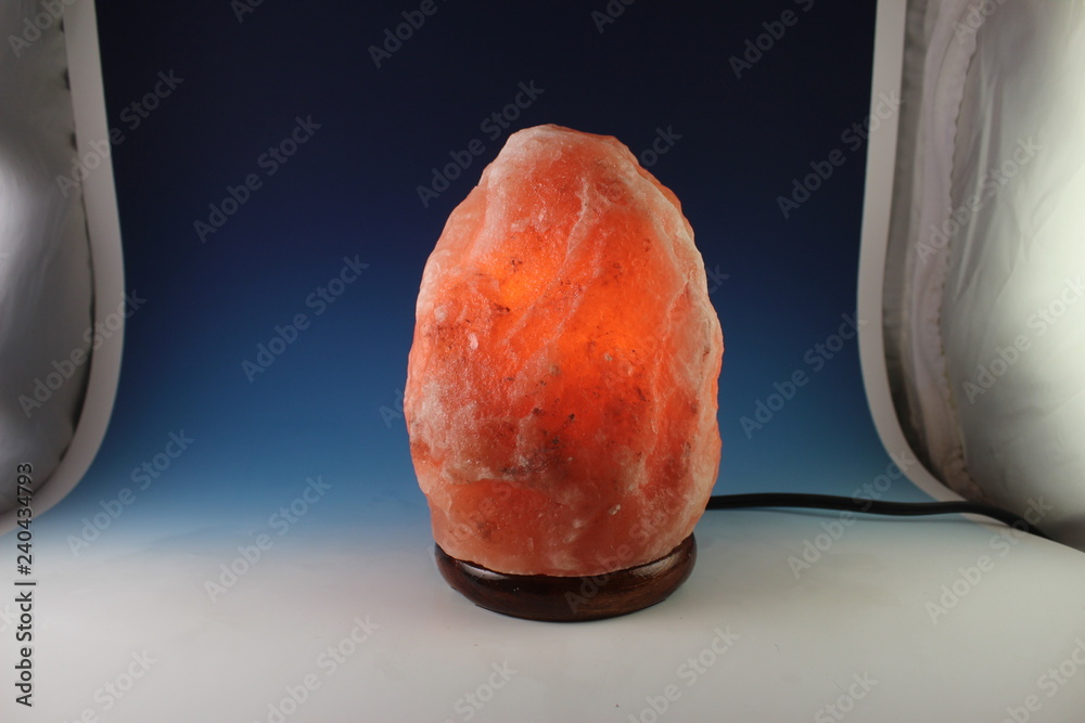 Himalayan Crystal Rock Salt Lamp, Natural Shape, Pink Color, Wooden ...