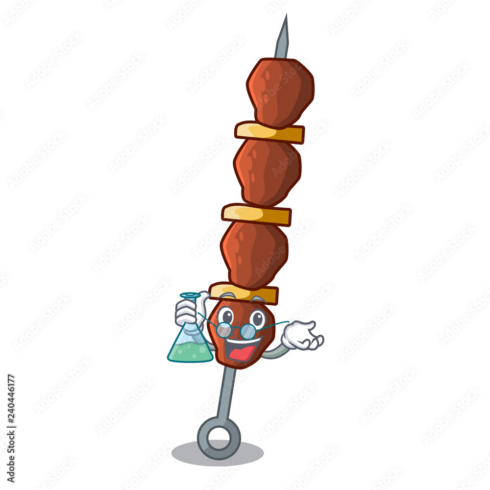 Professor chicken shish with pepper tomato cartoon Stock Vector | Adobe ...