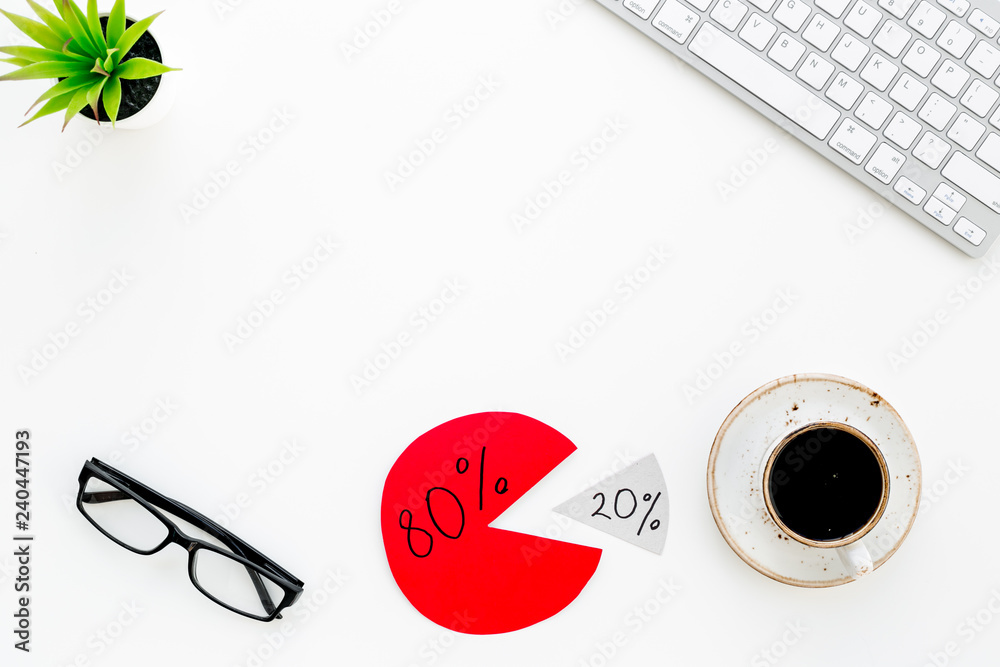 Business monopoly. Work desk with keyboard and graphic strategy to ...