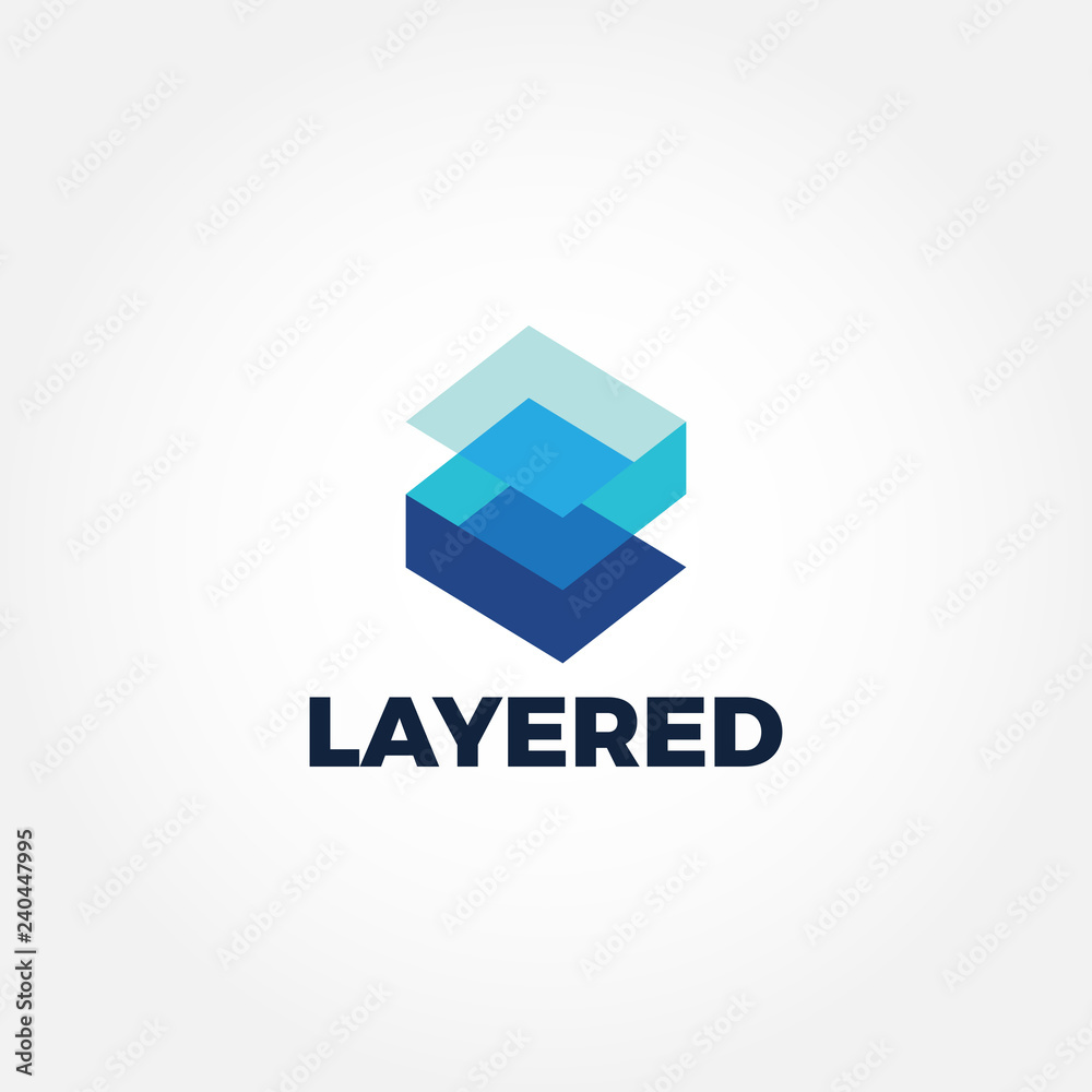 Modern Technology Blue Layer Logo Sign Symbol Icon Stock Vector | Adobe ...