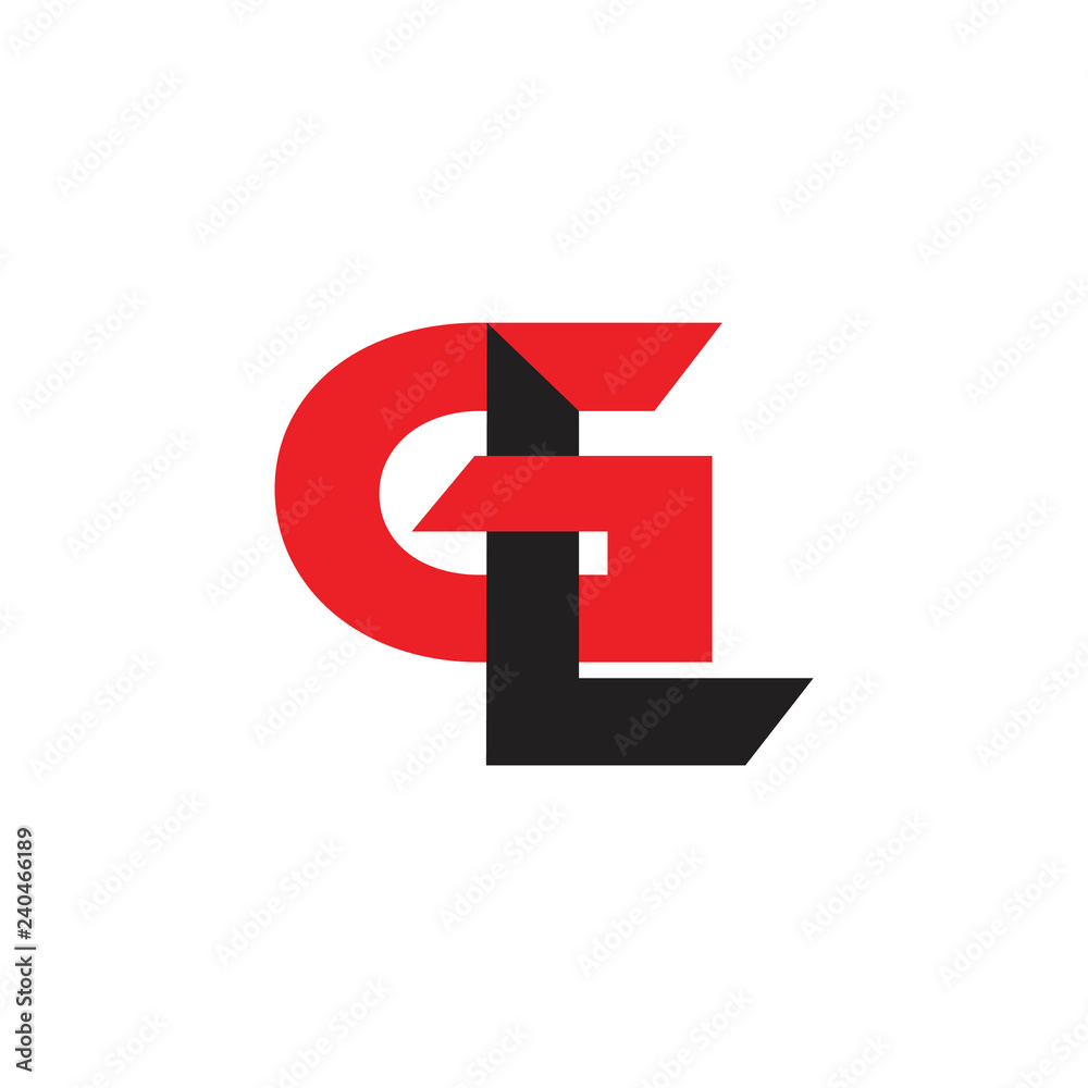 letters gl simple linked logo vector Stock Vector | Adobe Stock