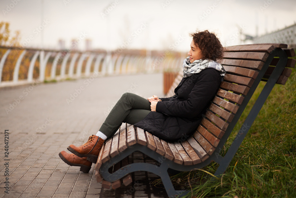 Sad Girl Sitting On Bench