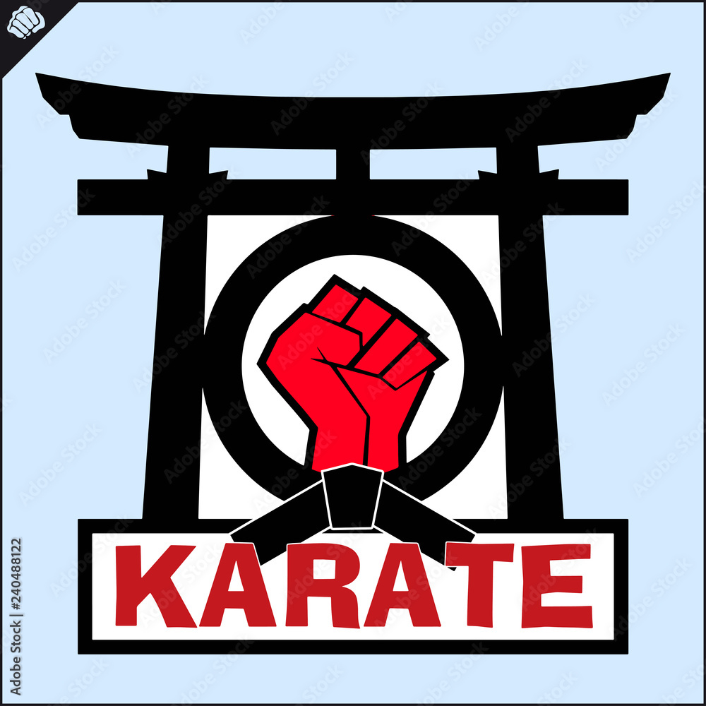 Martial art colored simbol design. Karate emblem. Stock-Vektorgrafik ...