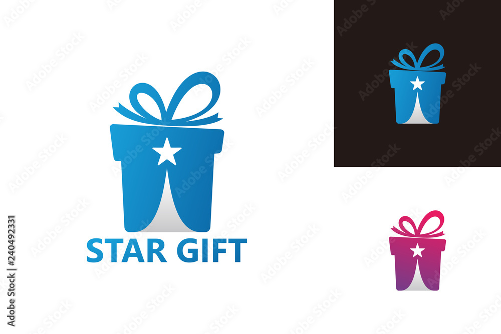 Star Gift Logo Template Design Vector, Emblem, Design Concept, Creative ...