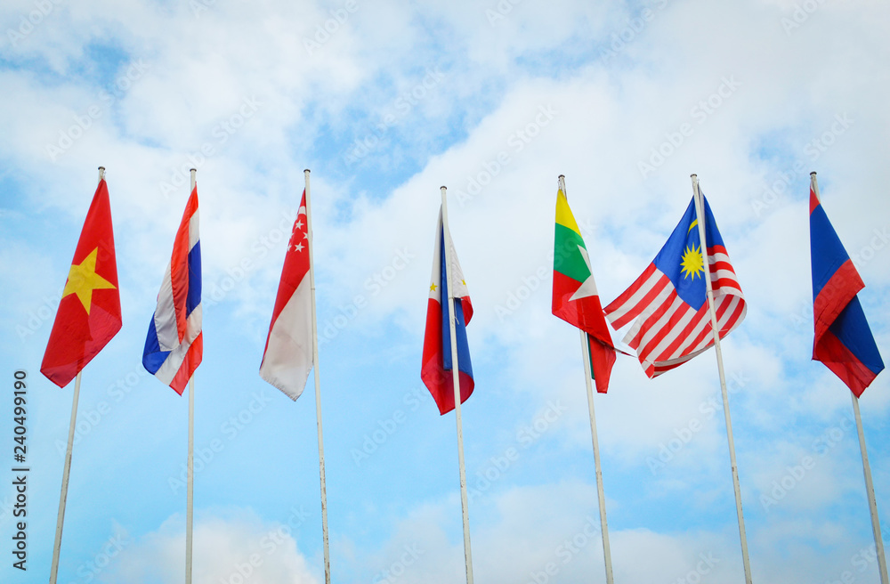 national flags of Southeast asia countries, AEC, ASEAN Economic ...