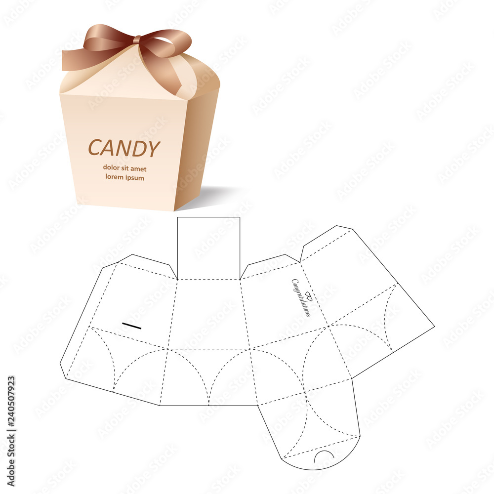 Retail Box with Die-cut Layout Stock Vector | Adobe Stock