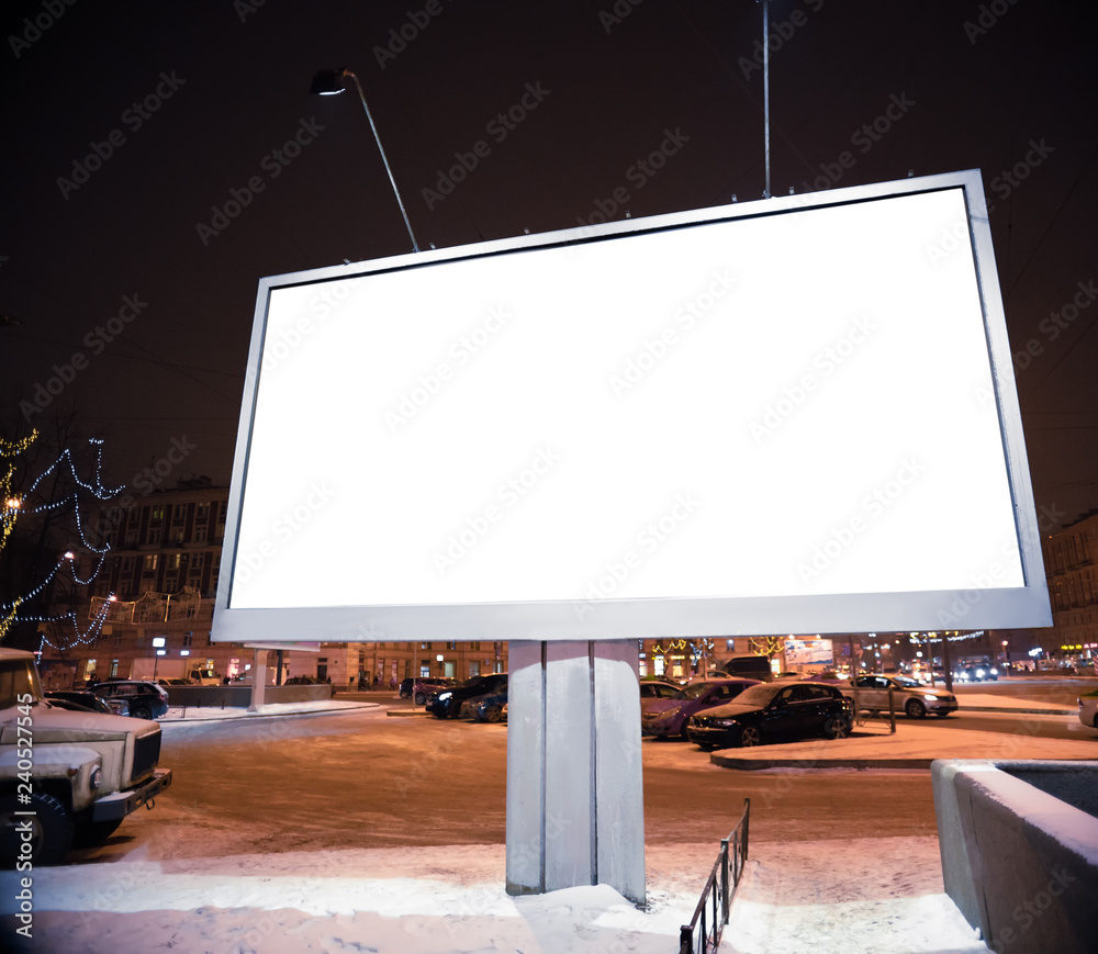 Night city Billboard. Billboard mockup outdoors, Outdoor advertising ...
