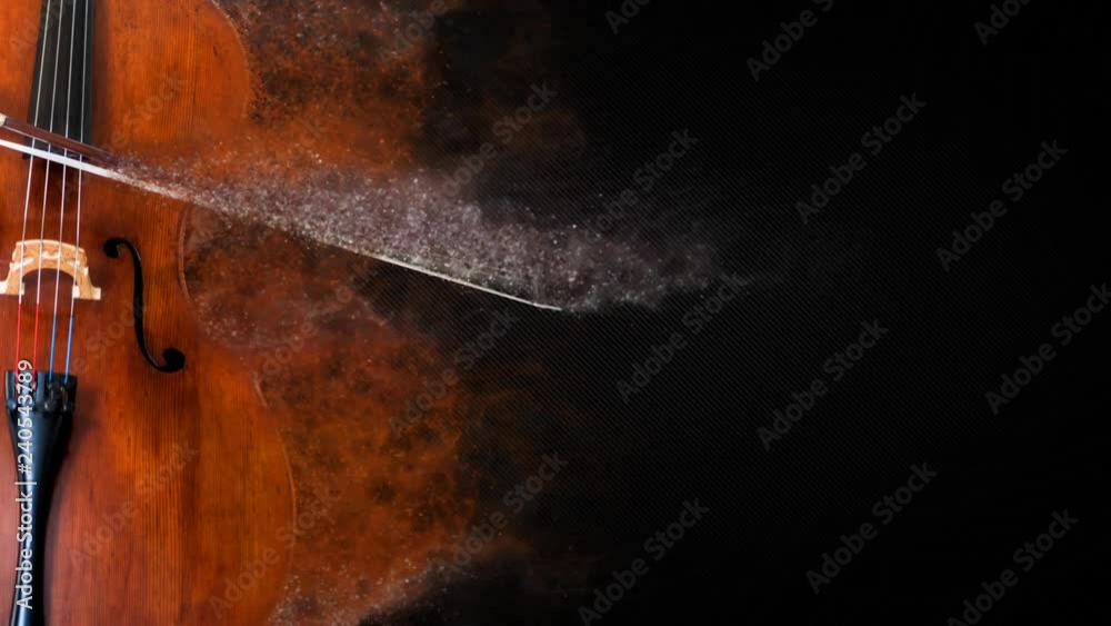 Cello Music Particle Background 4K Loop features a still image of a ...