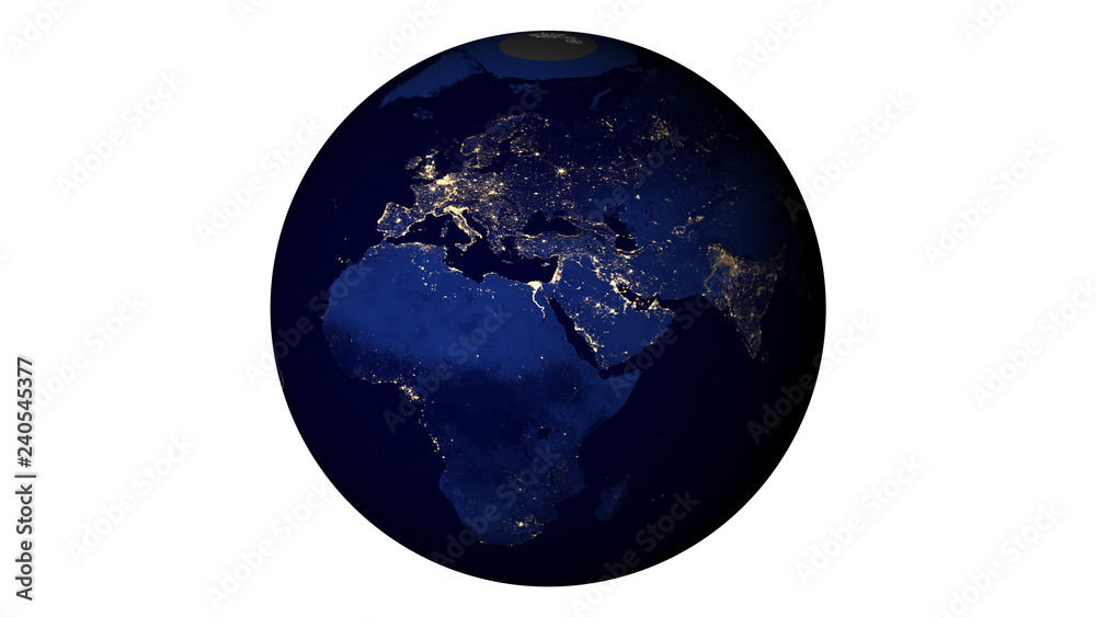 Realistic Earth isolated wite clipping path on white background ...