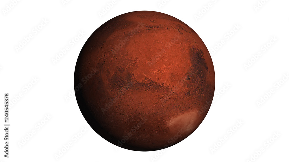 Realistic Mars in space with clipping path . Texture map courtesy of ...