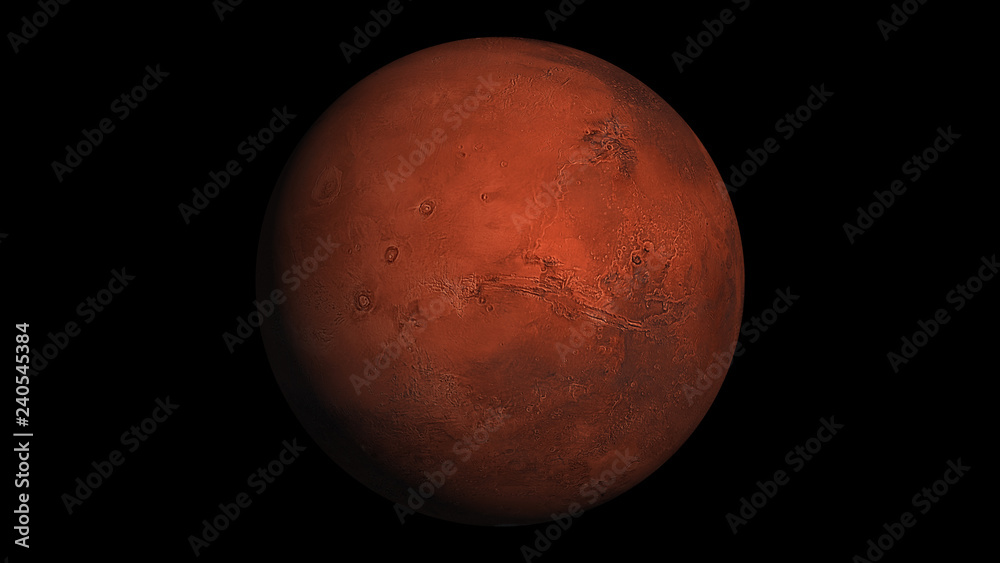 Realistic Mars in space. Texture map courtesy of NASA. Stock ...