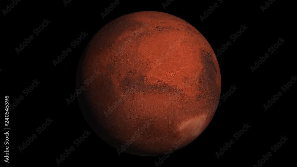 Realistic Mars in space. Texture map courtesy of NASA. Stock ...