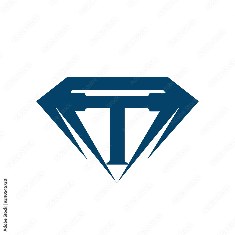 logo, abstract, Vintage old style logo icon monogram. Letter T logo ...