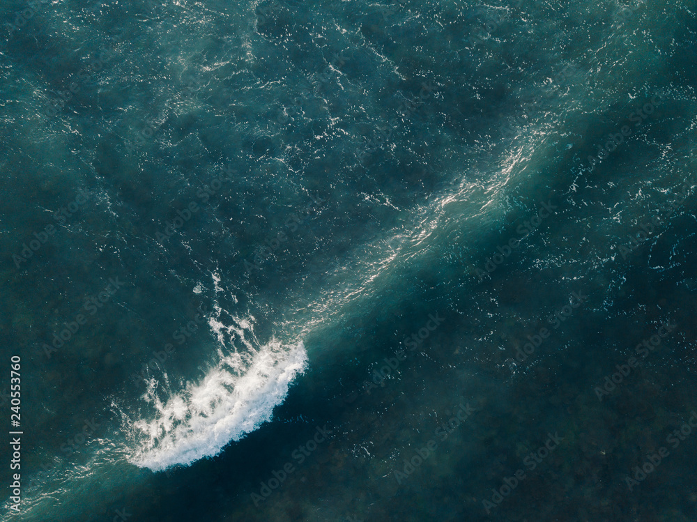 Aerial View Beautiful Of Sea Waves From Drone Stock Image Of Blue