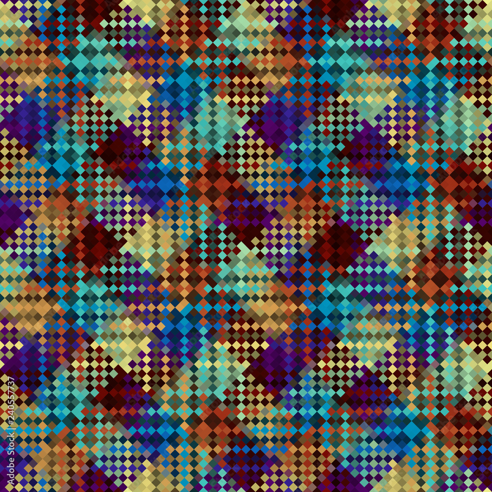Geometric abstract diagonal plaid pattern in low poly pixel art style ...