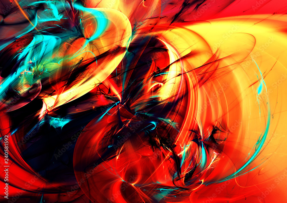 Abstract ardent background. Red color template with lighting effect ...