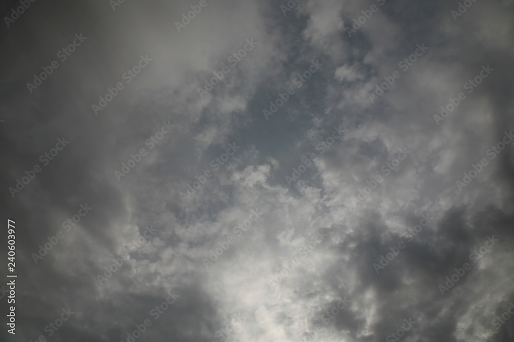 Natural light colored clouds and sky. Beautiful background of air space ...