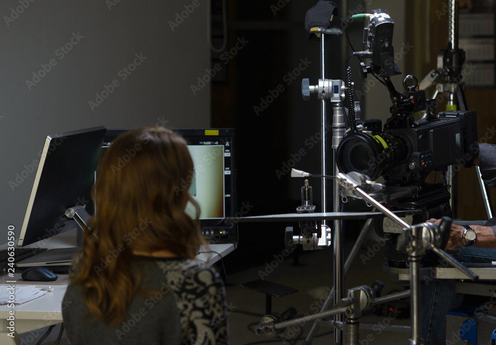 Behind the scenes of the camera when shooting a film, advertisement ...