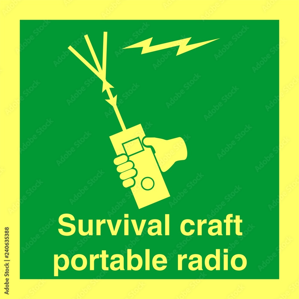 IMO IMPA SOLAS SIGN SURVIVAL CRAFT PORTABLE RADIO EMERGENCY EVACUATION ...