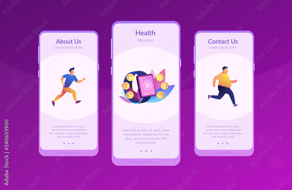 Runner uses smartwatch sport and health apps. Fitness tracker, activity ...