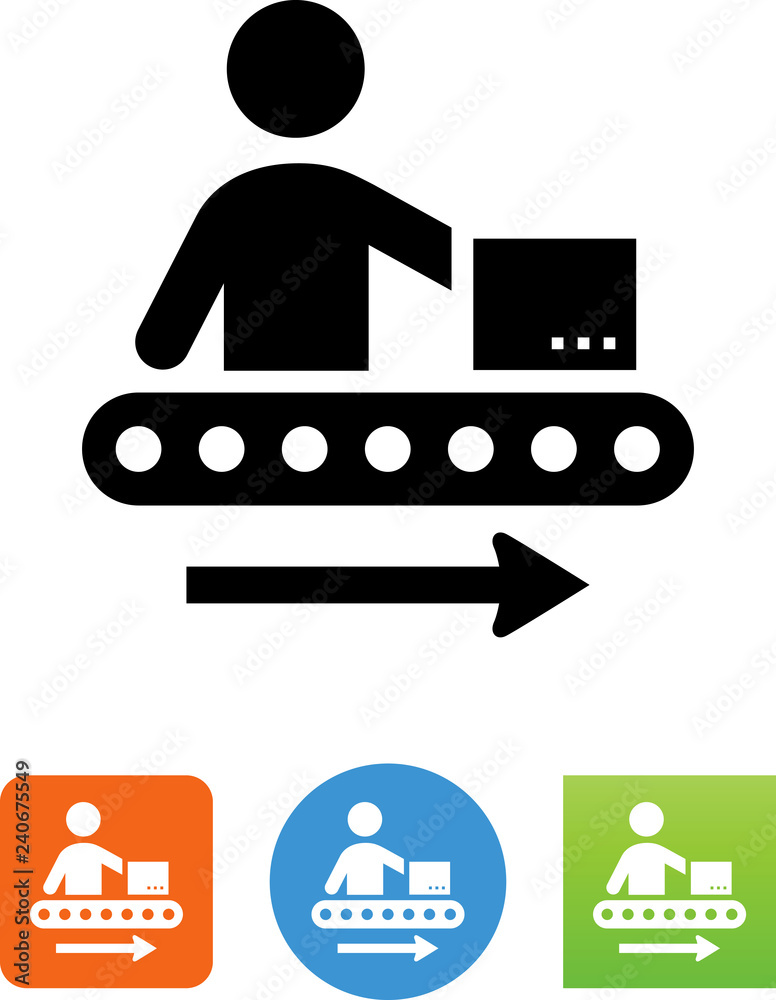 Assembly Line Shipping Icon - Illustration Stock Vector | Adobe Stock