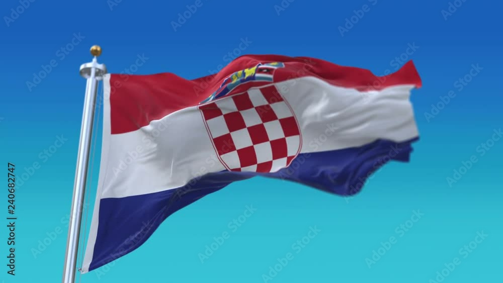 4k Seamless Croatia flag waving in wind,fully digital rendering,The ...
