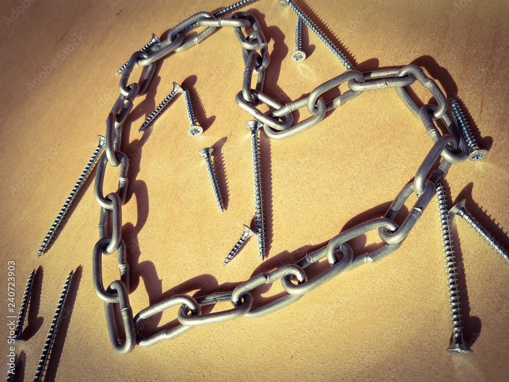 Heart made of chain unbreakable love symbol Stock Photo | Adobe Stock