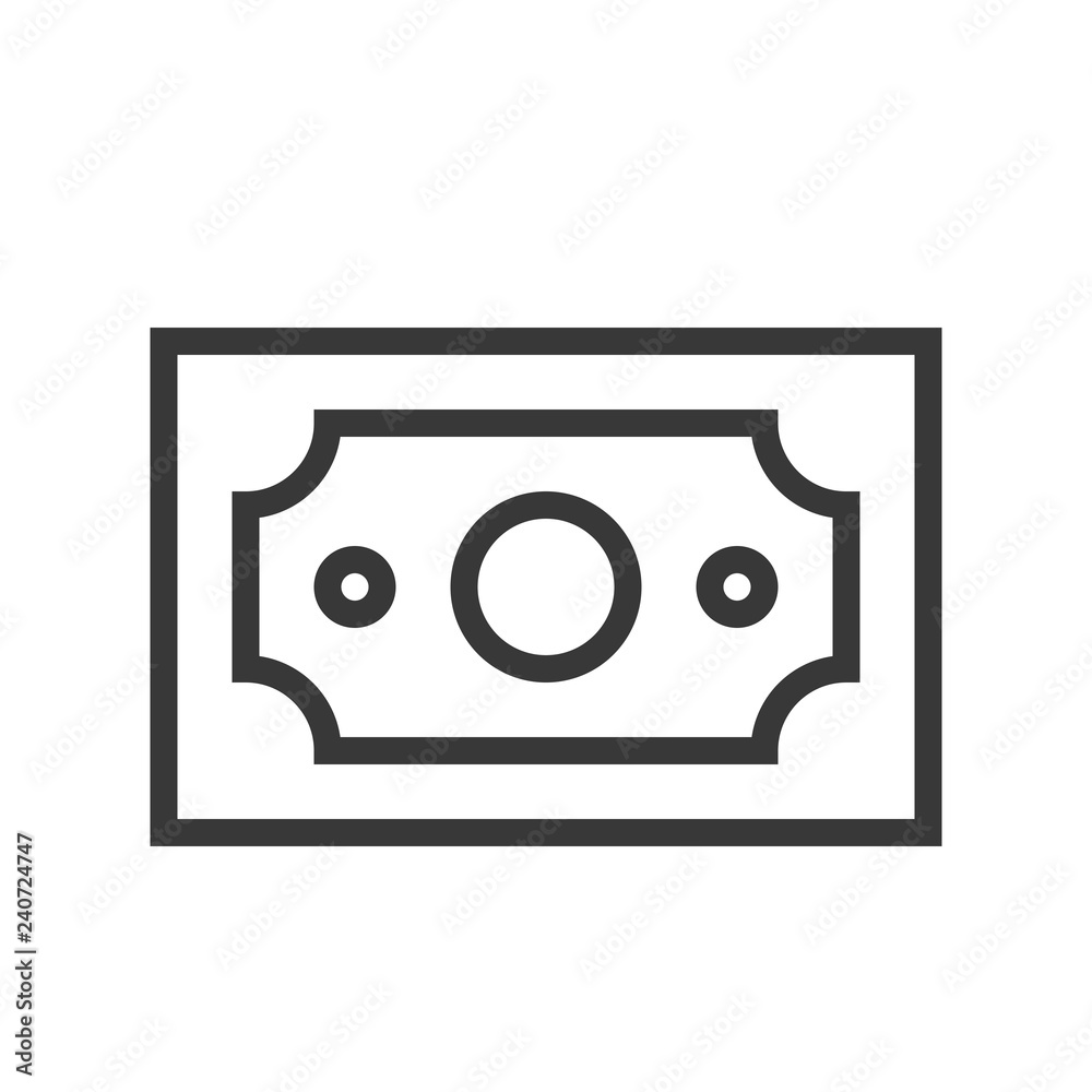Banknote vector, Online shopping line style icon editable outline Stock ...