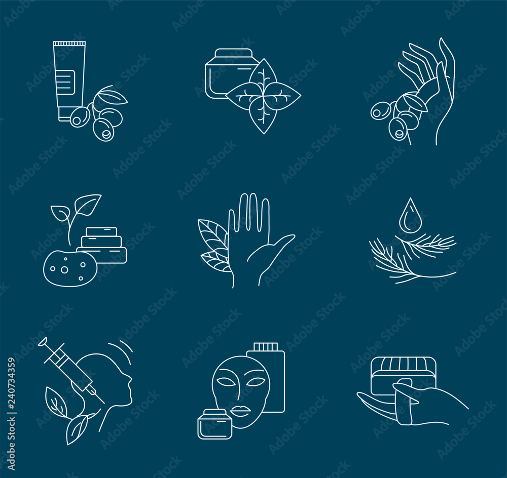 Vector icon and logo for natural cosmetics and care dry skin. Editable ...