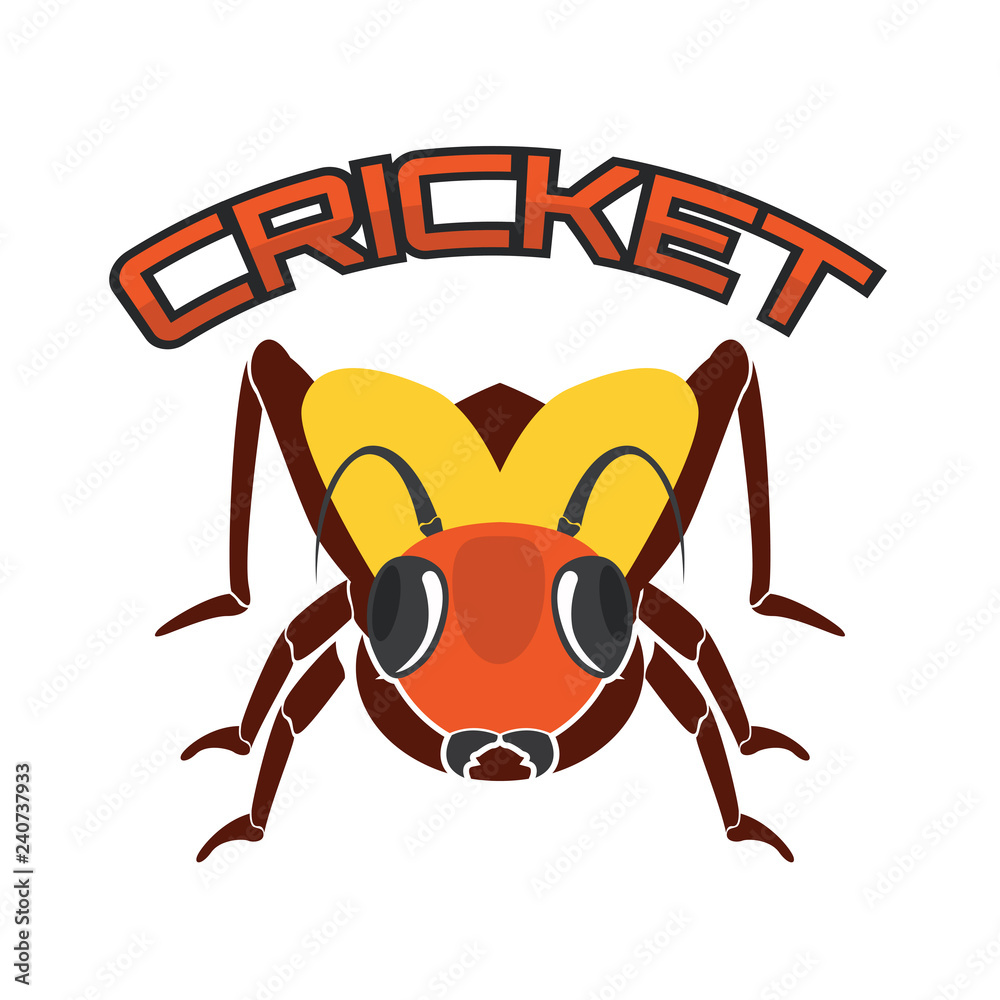 cricket insect logo isolated on white background. vector illustration ...