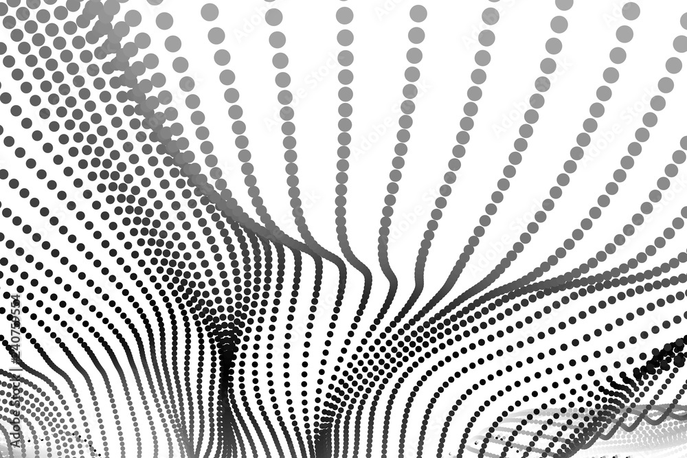 Wave 3d. Wave of particles. Futuristic point wave. Design for poster ...