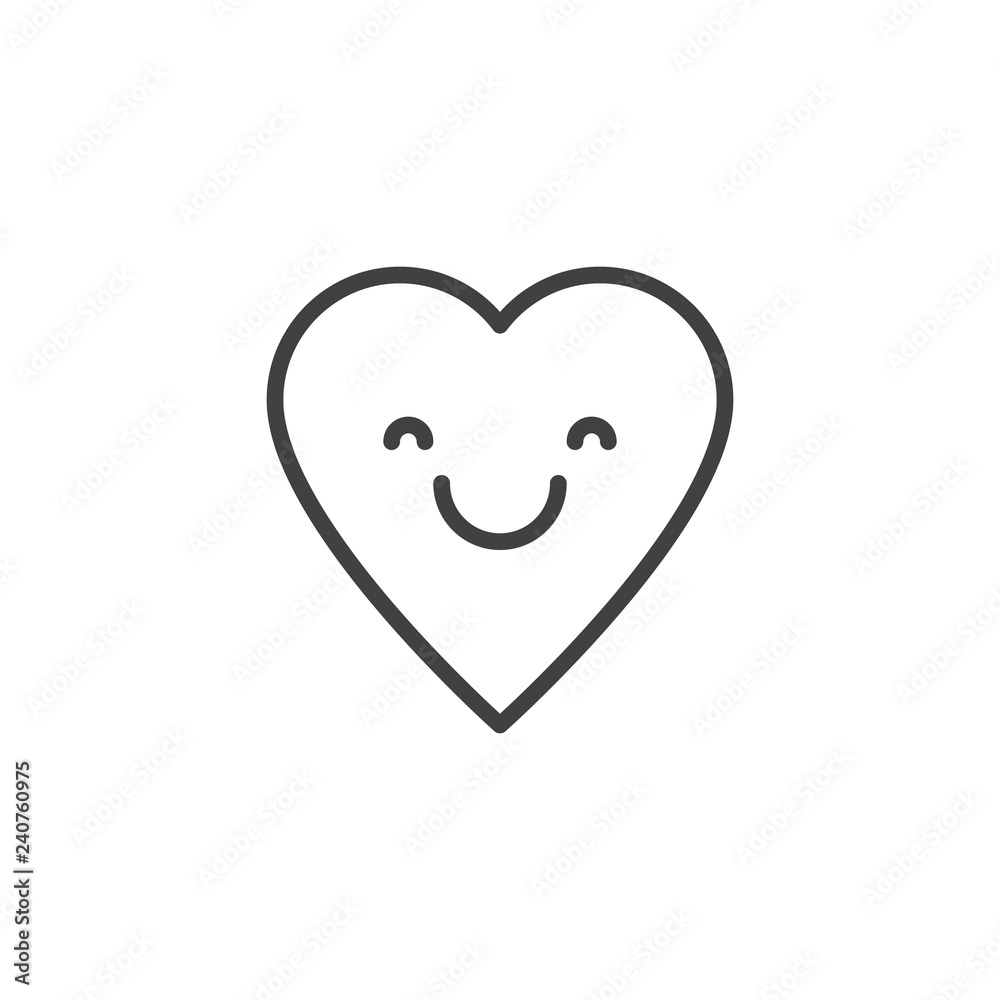 Smiling face with smiling eyes emoticon outline icon. linear style sign ...