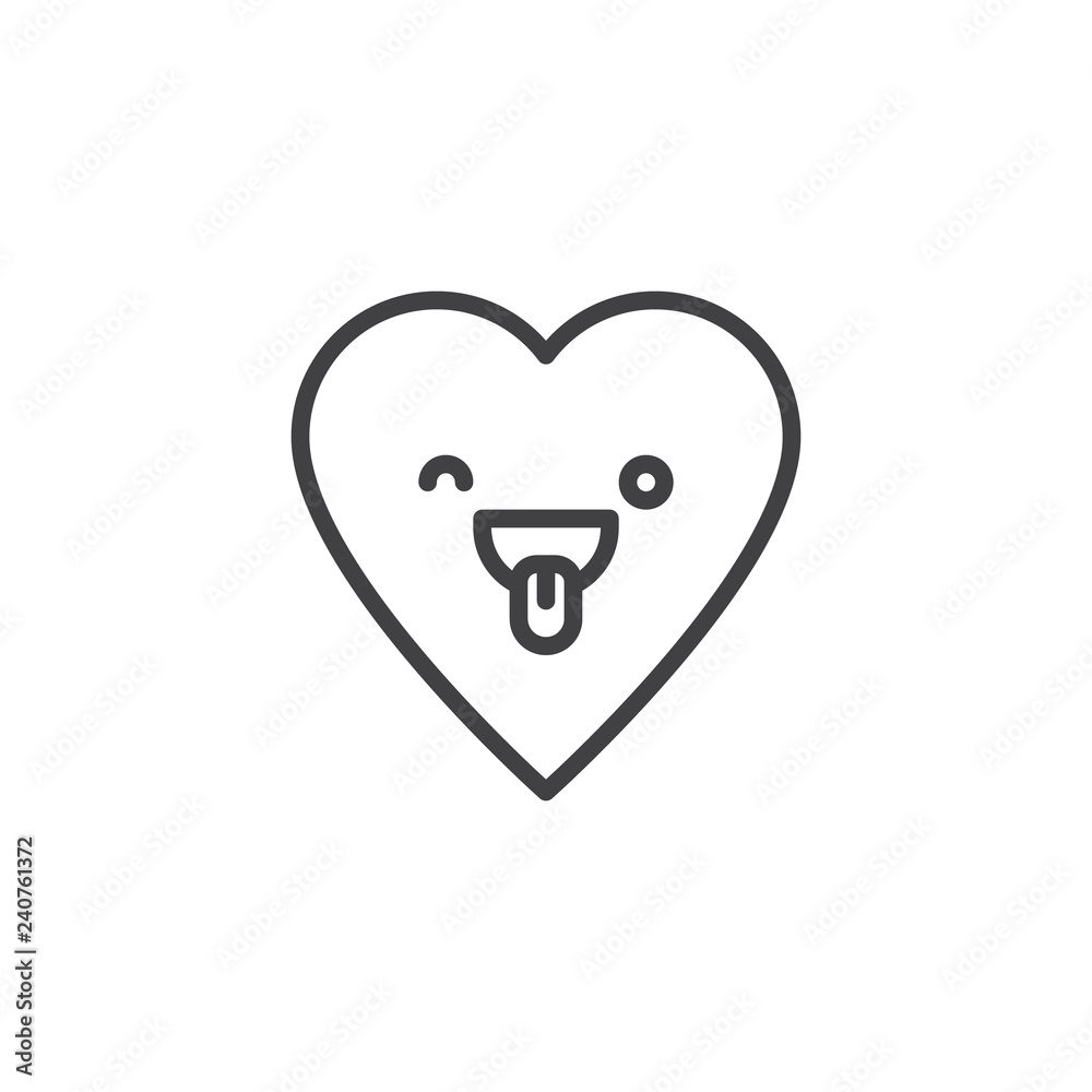 Crazy Face emoticon outline icon. linear style sign for mobile concept ...