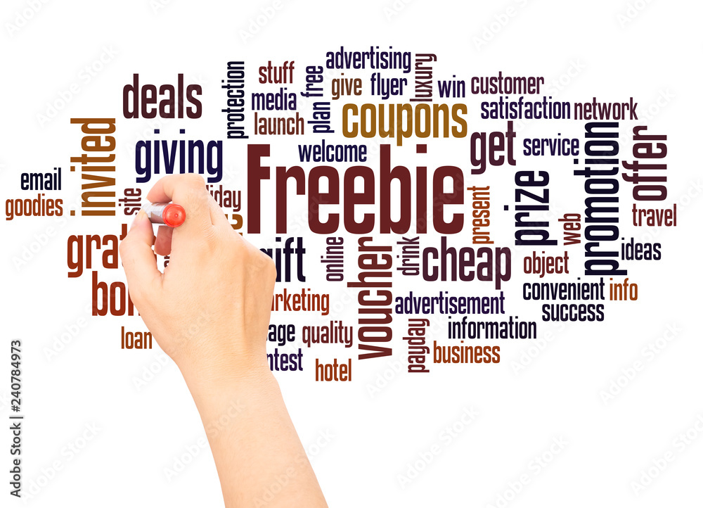 Freebie word cloud hand writing concept Stock Illustration | Adobe Stock