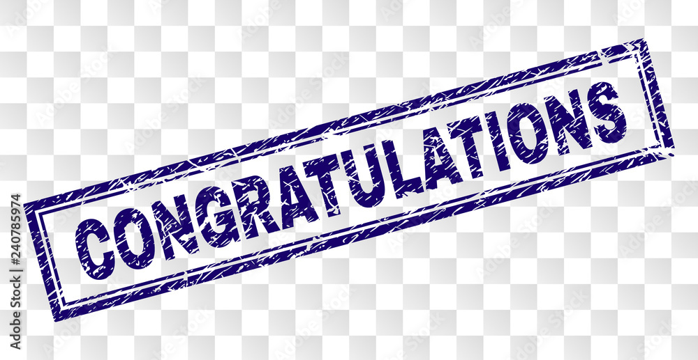 CONGRATULATIONS stamp seal print with grunge style and double framed ...