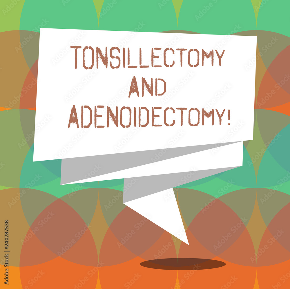 Word writing text Tonsillectomy And Adenoidectomy. Business concept for ...
